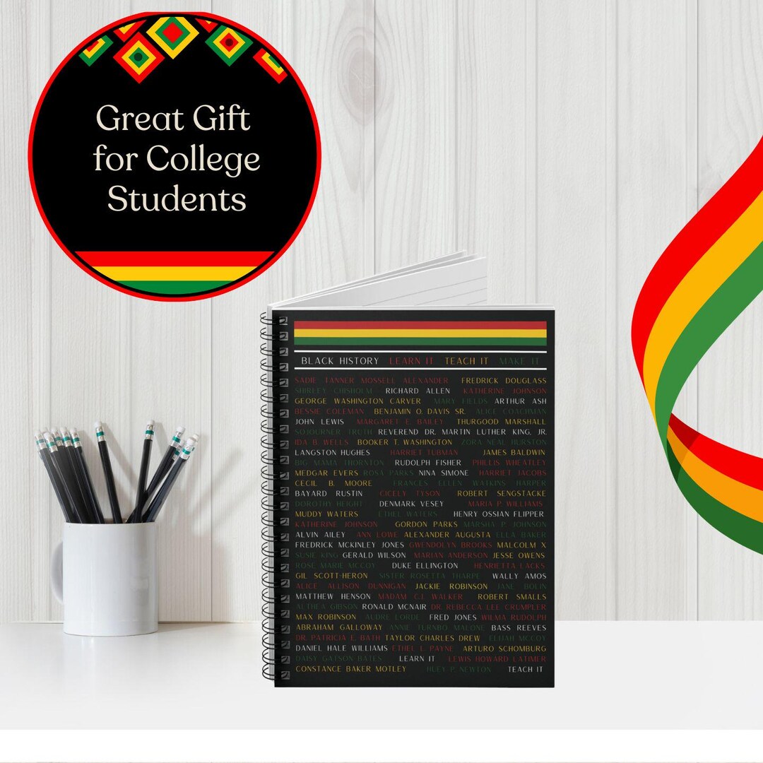 Black History Heroes Notebook, Black Student Gift, Afrocentric Office ...