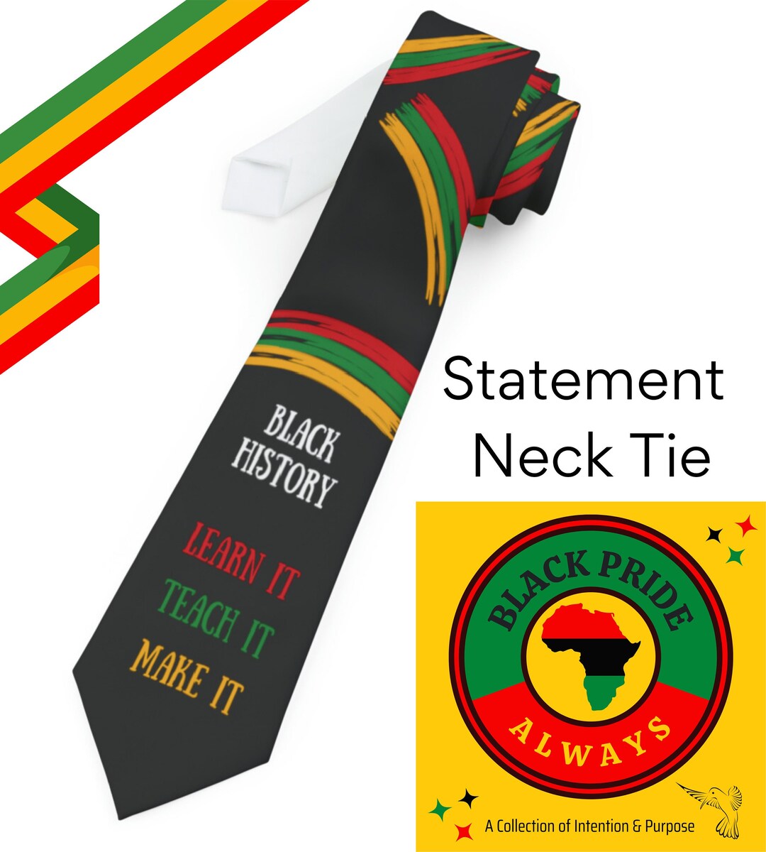 Black History Tie, African American Neck Tie, Black Professional, Black ...