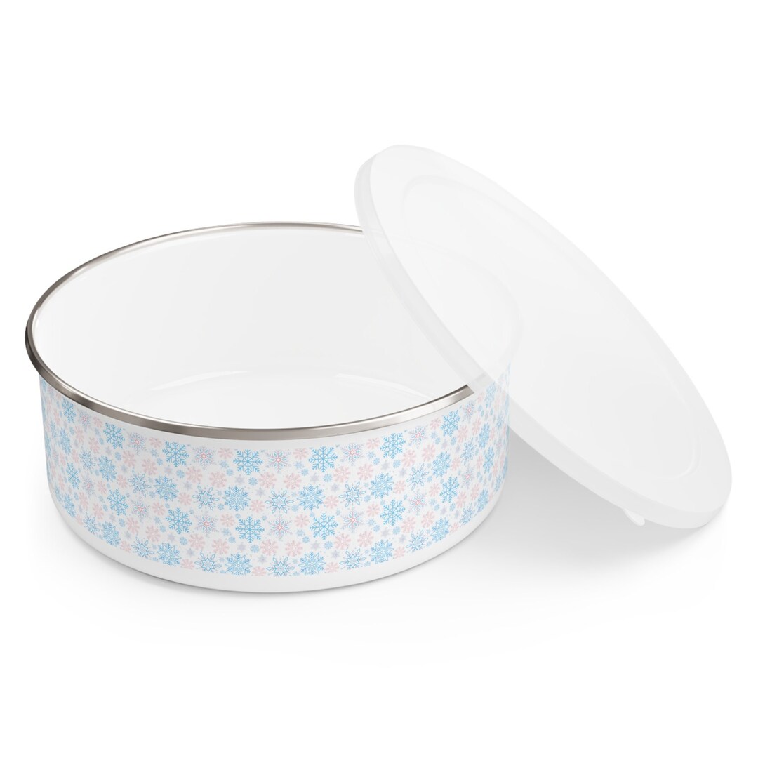 Transgender Inclusive Enamel Bowl, Pink & Blue Snowflake Pattern, Pride ...