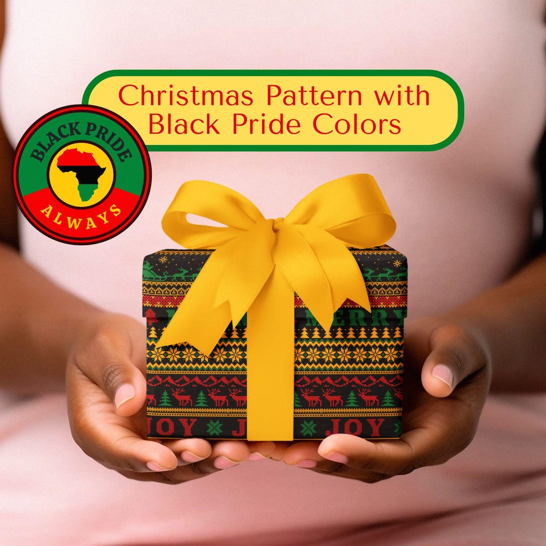 African American Wrapping Paper, African American Christmas Pattern ...