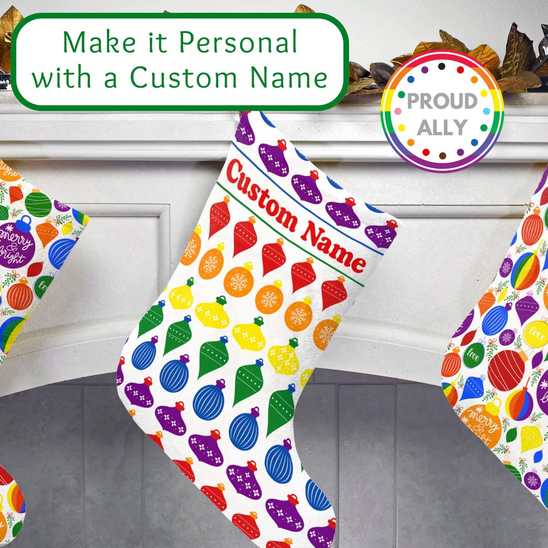 LGBTQ Inclusive Christmas Stocking, Personalized Gift for Children ...