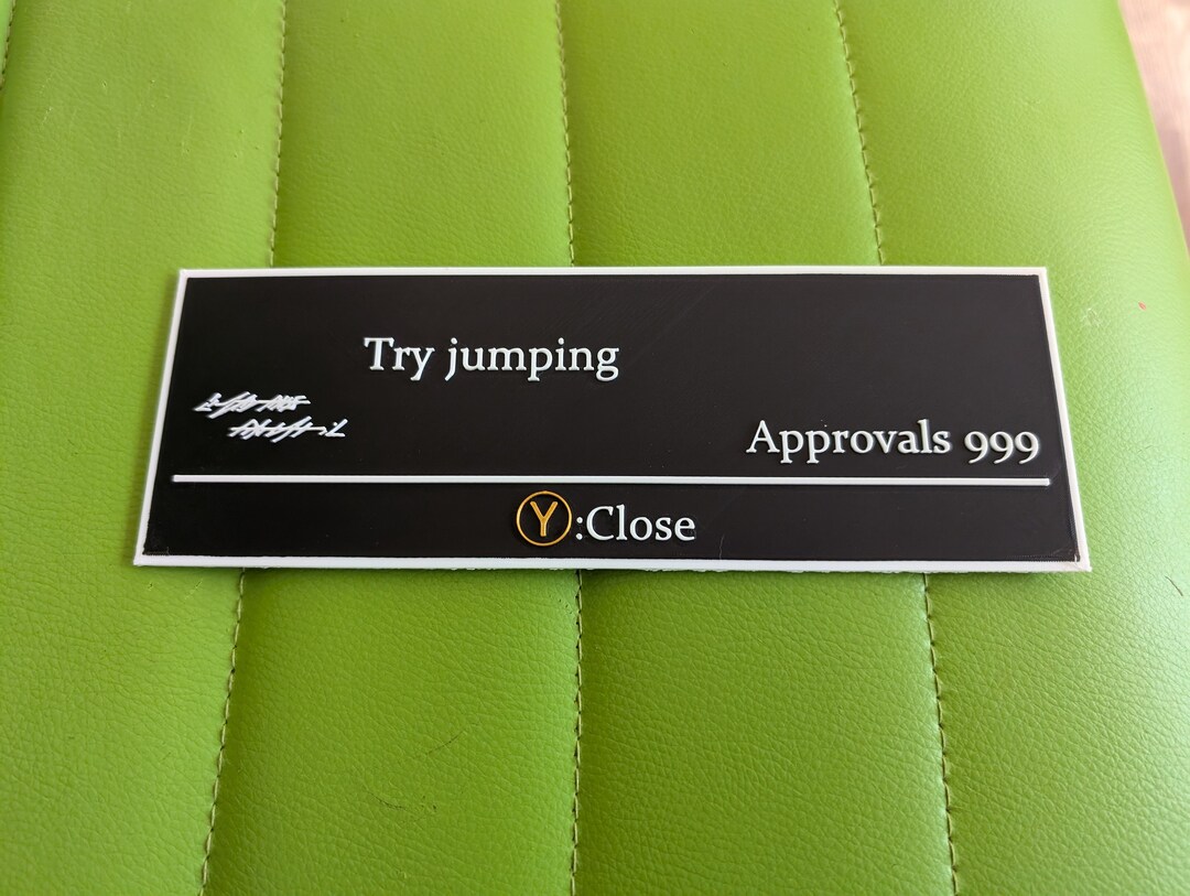 Elden Ring "try Jumping" 3D Printed Sign: Game Room Wall Art - Etsy