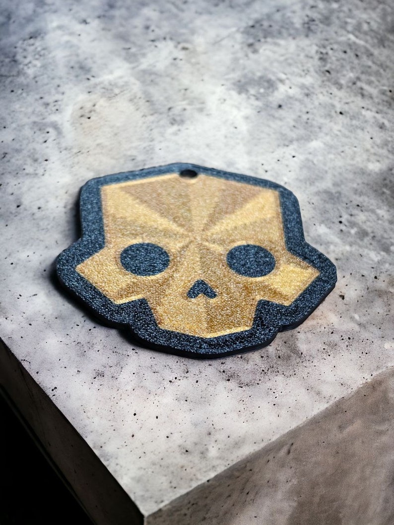 Helldivers 2 Skull Emblem Keychain Gold or Red Gamer Gift Custom Video ...