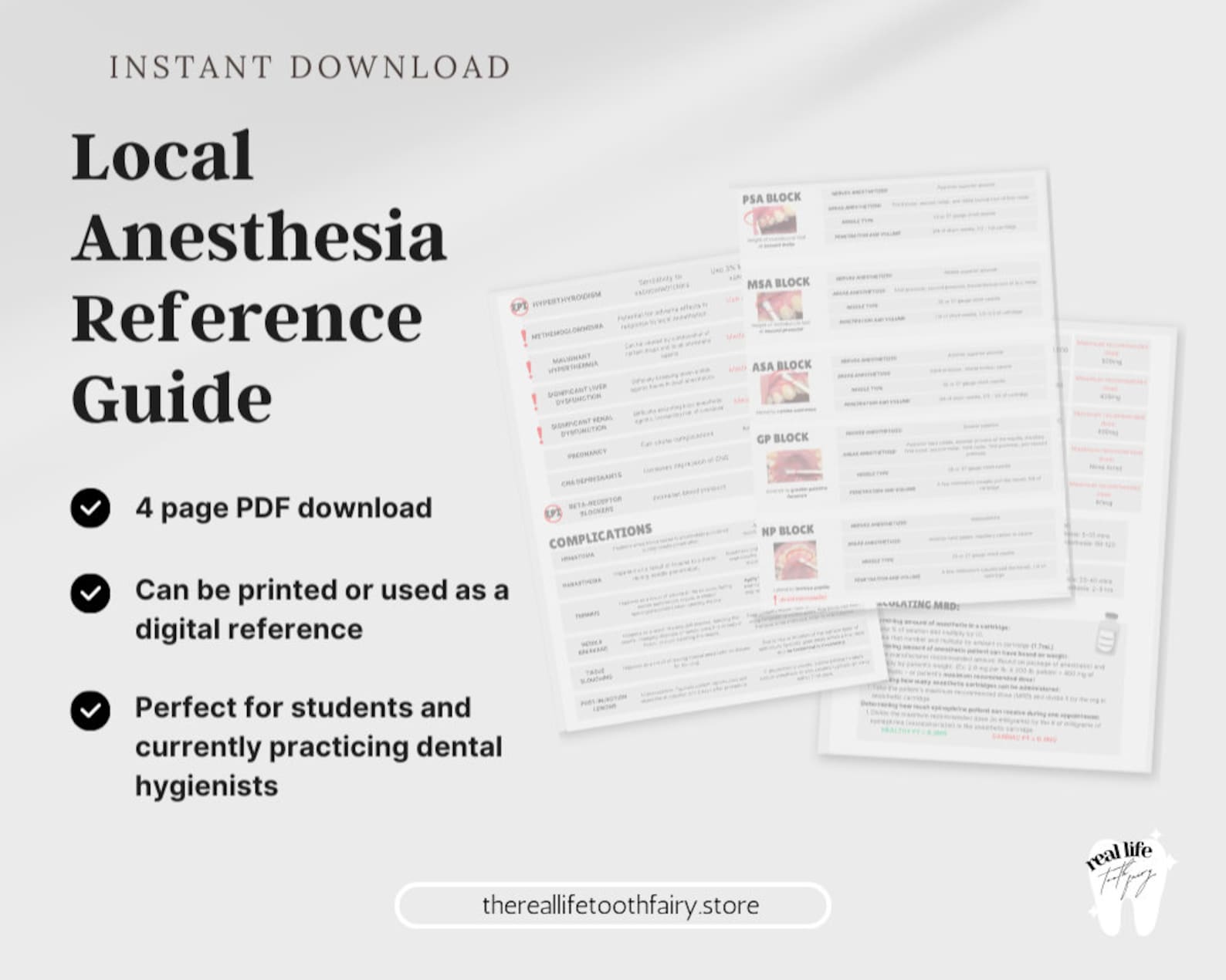 Local Anesthesia Reference Guide for the RDH digital Download RDH ...