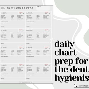 Daily Chart Prep for the Dental Hygienist digital Download Dental ...