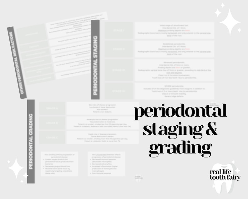 Periodontal Staging and Grading Cheat Sheet digital Download - Etsy