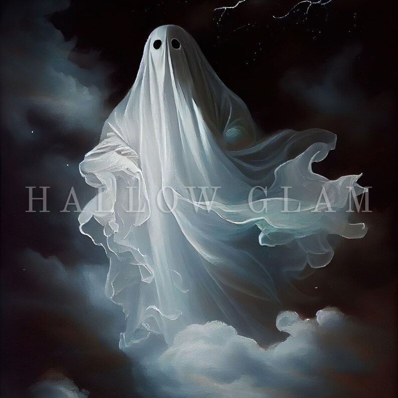 Ghost in the Night Sky, Celestial Print, Night Wall Art, Ghost Art ...