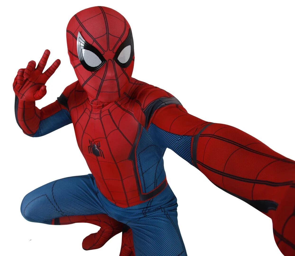 Homecoming Spider Suit Blue and Red Cosplay Costume Detached Mask ...