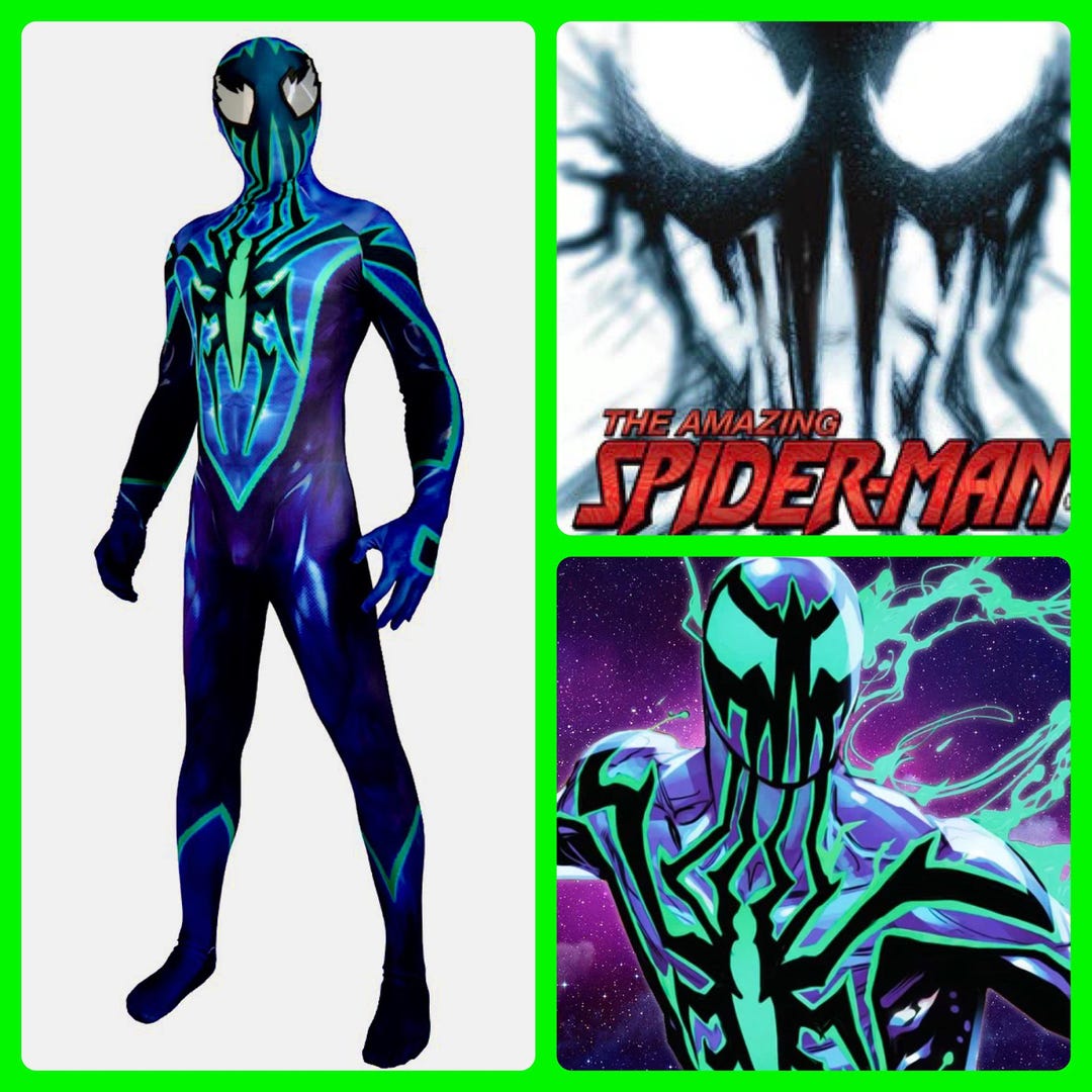 Chasm Ben Reilly Spider Suit Costume Peter Cosplay Detached Mask Earth ...