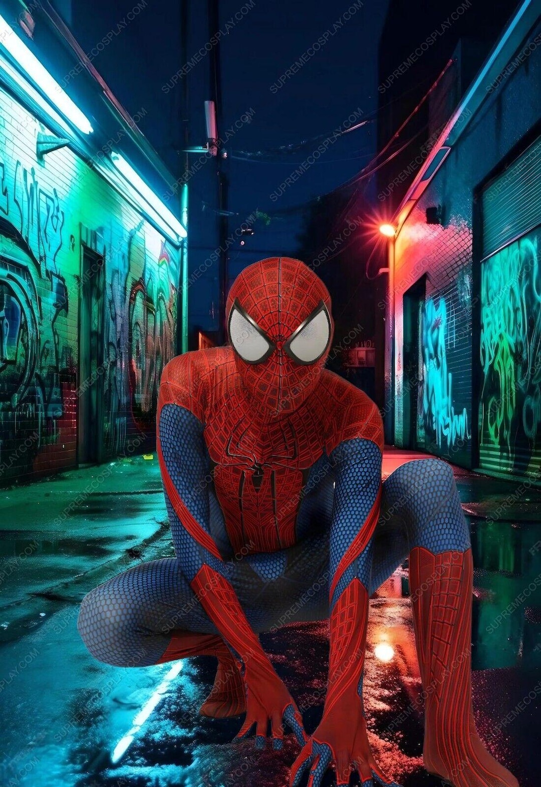 TASM 1 the Amazing Spider 1 Suit Cosplay Costume Detached Mask - Adult ...