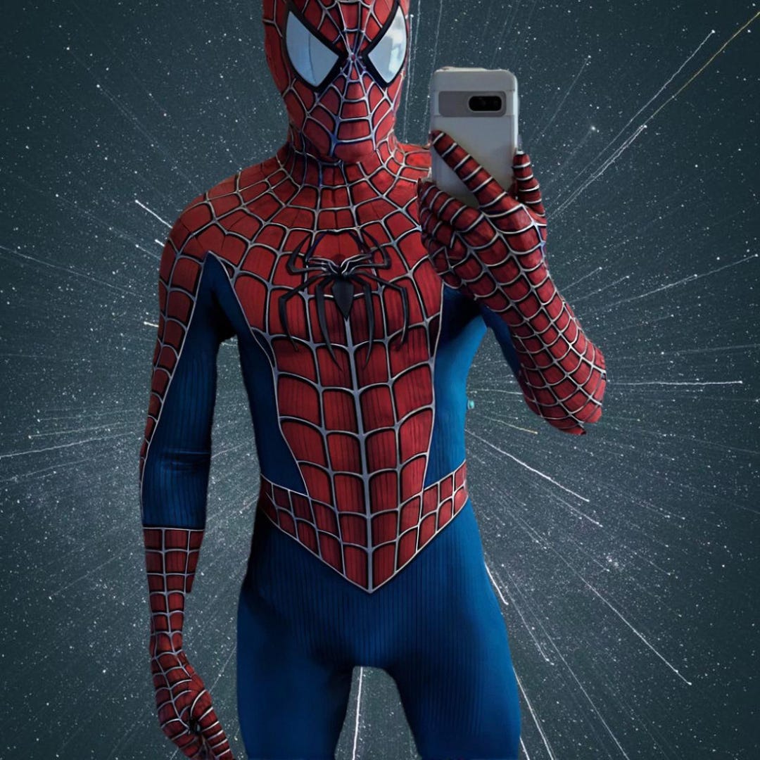 Original Spider Suit Cosplay Costume Detached Mask Tobey - Etsy