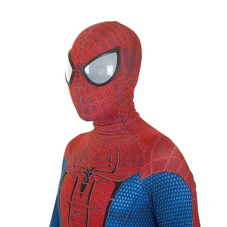 TASM 1 the Amazing Spider 1 Suit Cosplay Costume Detached Mask - Adult ...