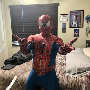 Original Spider Suit Cosplay Costume Detached Mask Tobey - Etsy