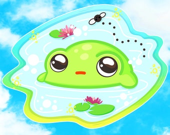 Cute Anime Girl Frog Sticker Kawaii Sticker V2 - Etsy