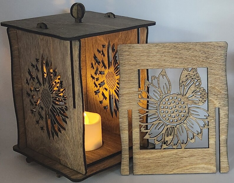 Indoor Hanging Lantern Interchangeable Butterfly Sunflower Led Tealight ...