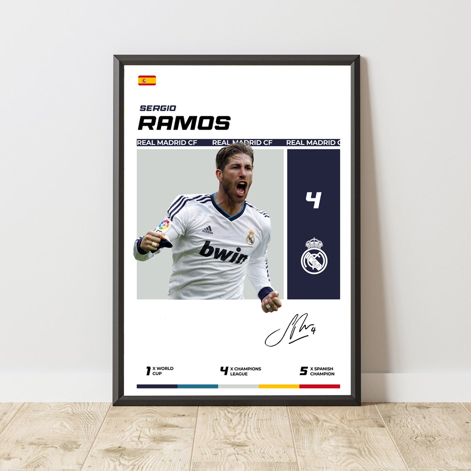 Sergio Ramos Poster, Minimalist Poster, Sports Poster, Wall Art Decor ...
