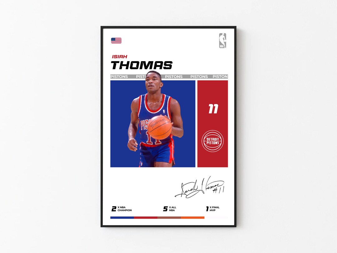 Isiah Thomas Detroit Pistons Poster , Minimalist Poster, Sports Poster ...