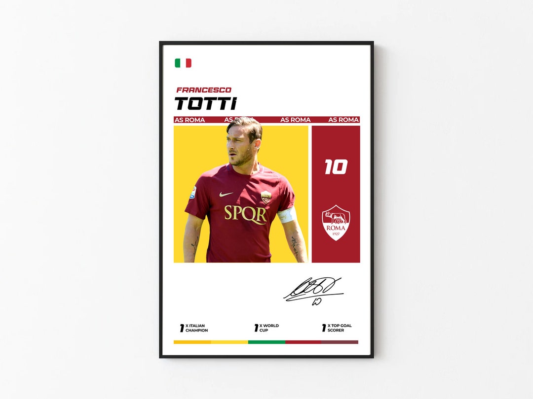 Francesco Totti Poster, Minimalist Poster, Sports Poster, Wall Art ...