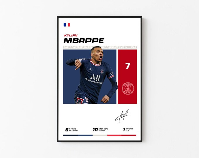 Kylian Mbappe 4K Poster - Etsy Canada