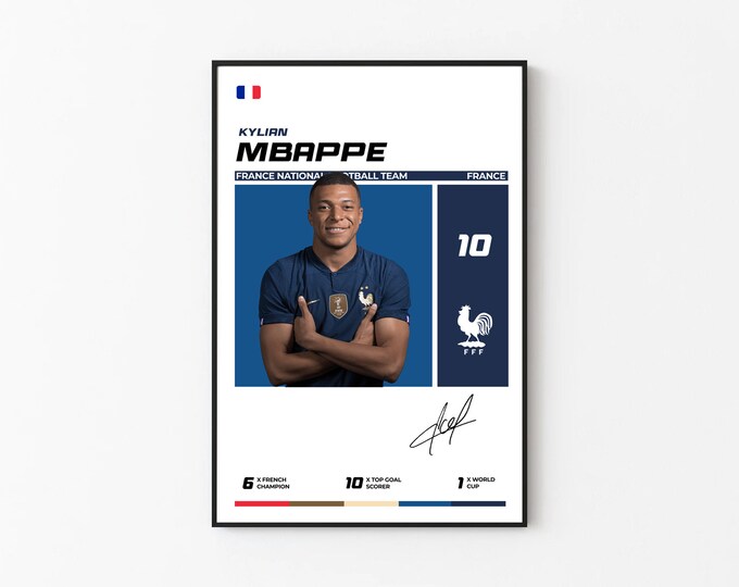 Kylian Mbappe 4K Poster - Etsy Canada
