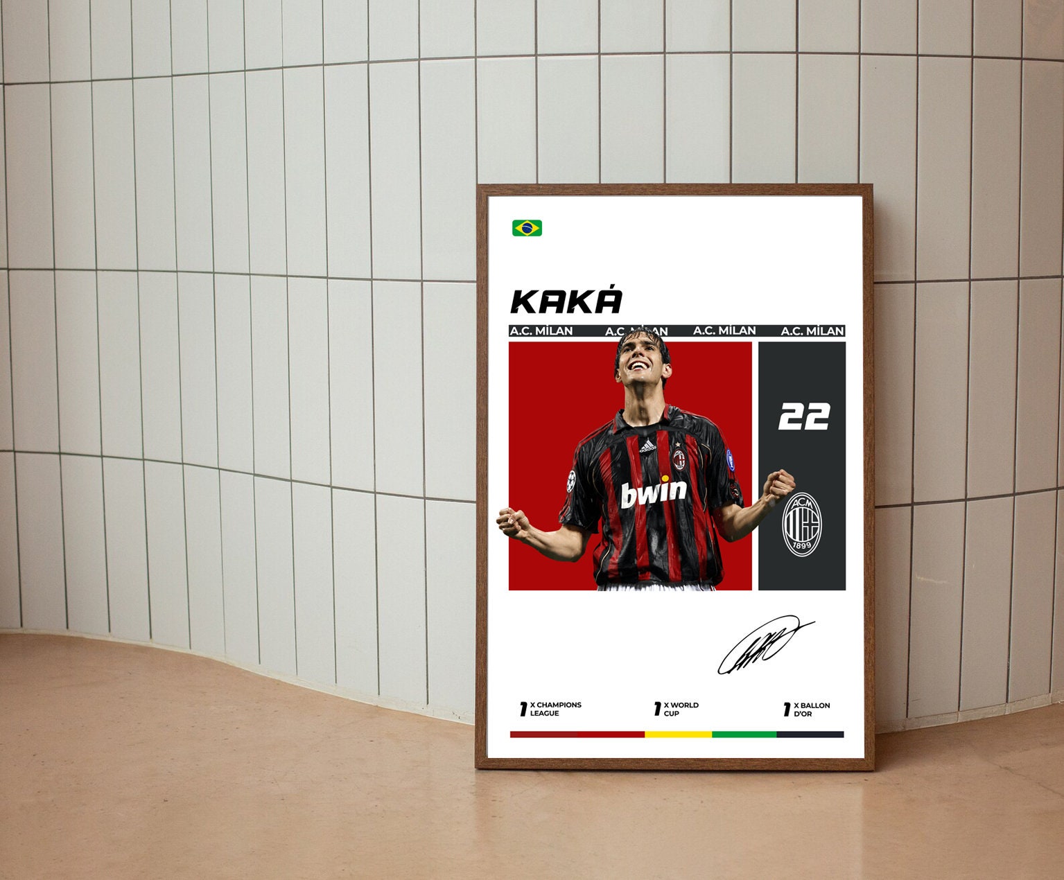 Kaka Leite Poster, Minimalist Poster, Sports Poster, Wall Art Decor ...