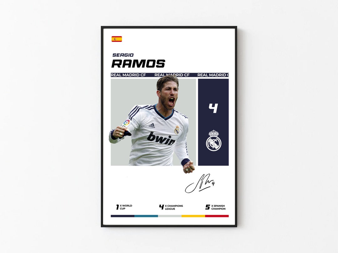 Sergio Ramos Poster, Minimalist Poster, Sports Poster, Wall Art Decor ...