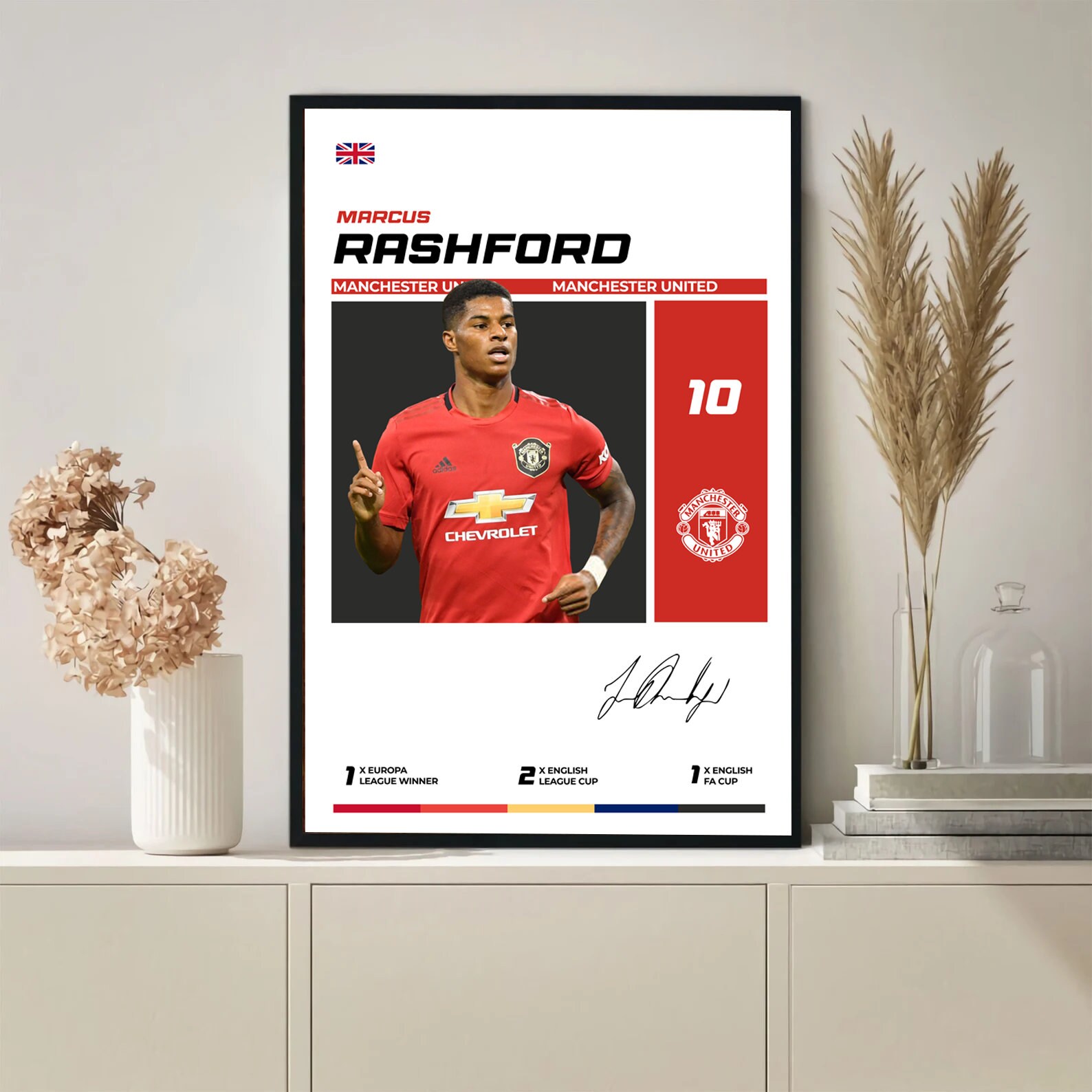 Marcus Rashford Poster Minimalist Poster Sports Poster Wall - Etsy