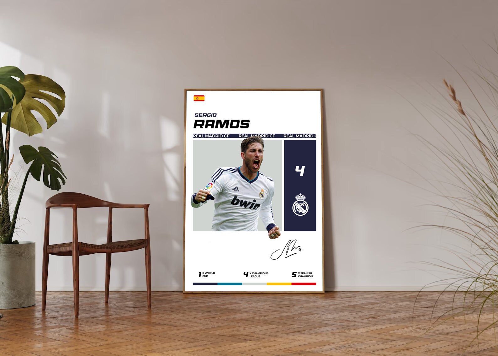 Sergio Ramos Poster, Minimalist Poster, Sports Poster, Wall Art Decor ...
