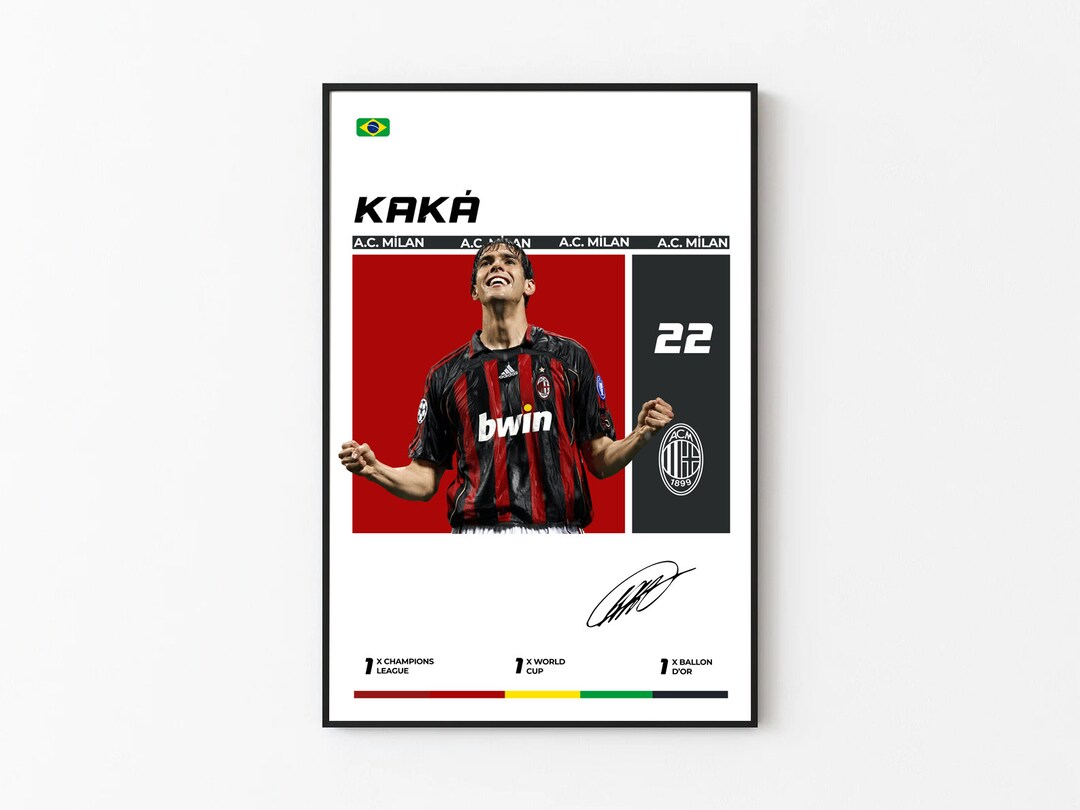 Kaka Leite Poster, Minimalist Poster, Sports Poster, Wall Art Decor ...