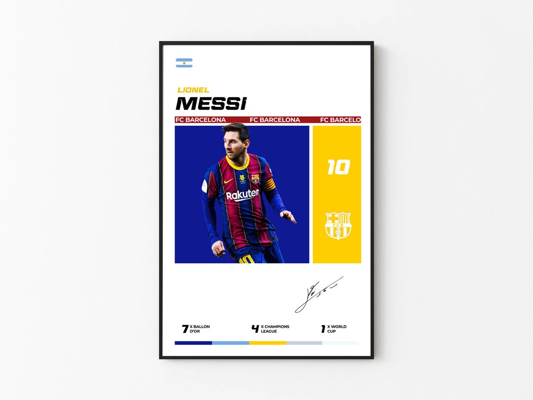 Messi Poster, Minimalist Poster, Sports Poster, Wall Art Decor, Premium ...