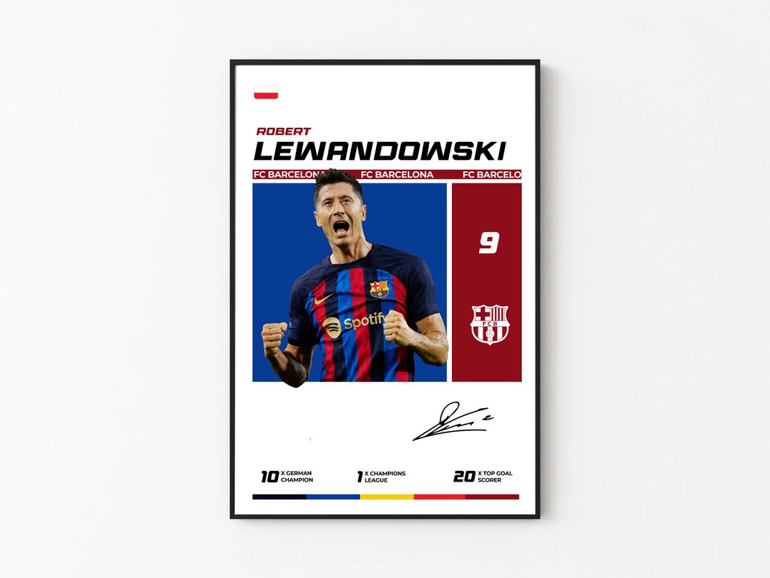 Robert Lewandowski Poster, Minimalist Poster, Sports Poster, Wall Art ...
