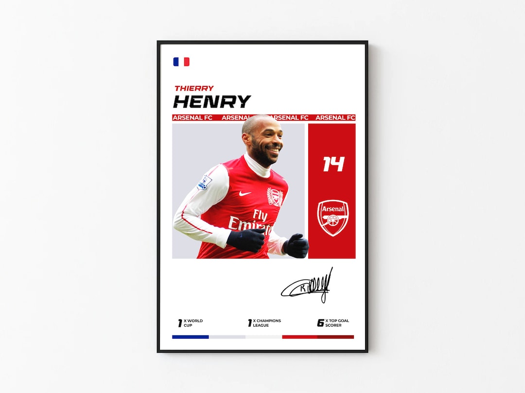 Thierry Henry Poster, Minimalist Poster, Sports Poster, Wall Art Decor ...