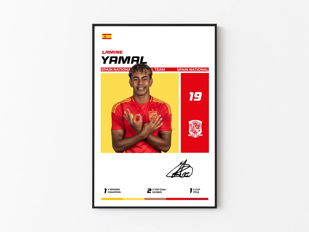 Lamine Yamal Poster, Spain Football, Minimalist Poster, Sports Poster ...