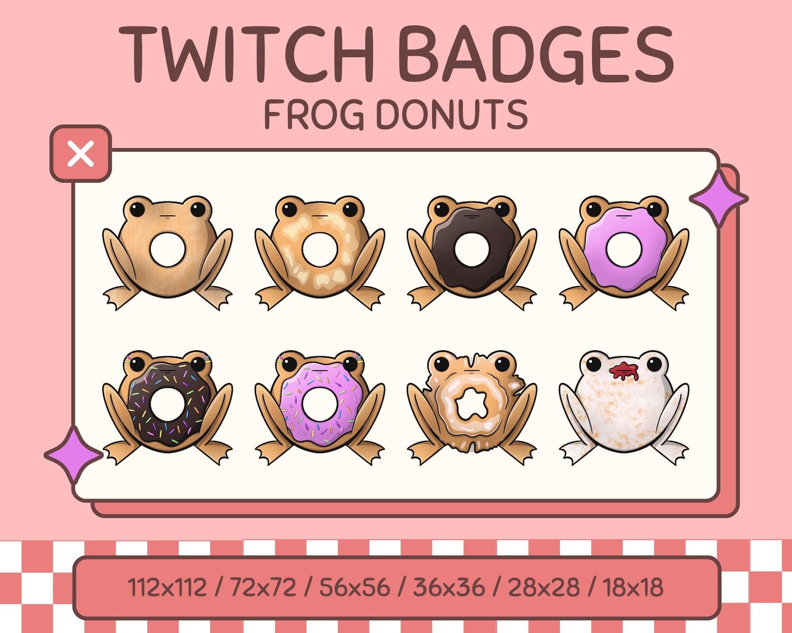 CUTE Cartoon Frog Donut Sub/bit Badges for Twitch Streaming - Etsy
