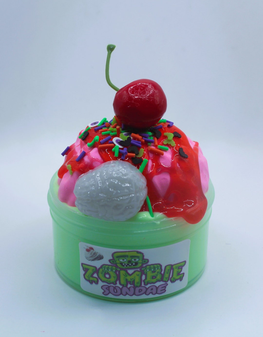 Zombie Sundae DIY Slime Kit: Brain Charm, Halloween Sprinkles - Etsy