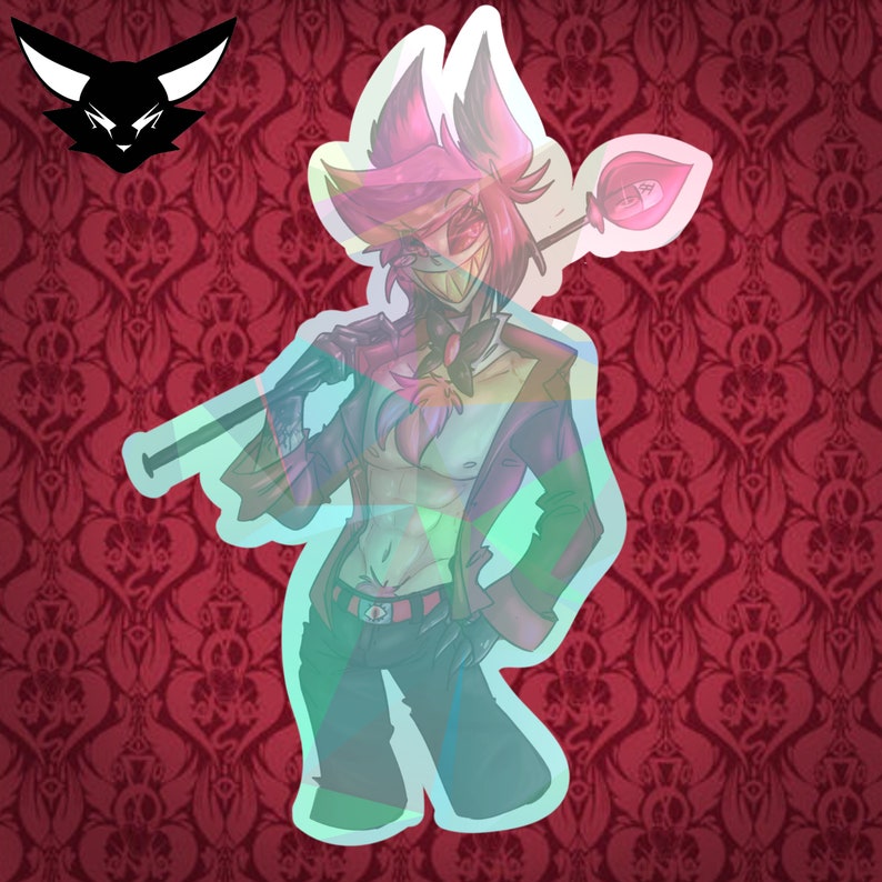 Sexy Alastor Sticker Hazbin Hotel, Alastor Stickers Holographic Decal ...