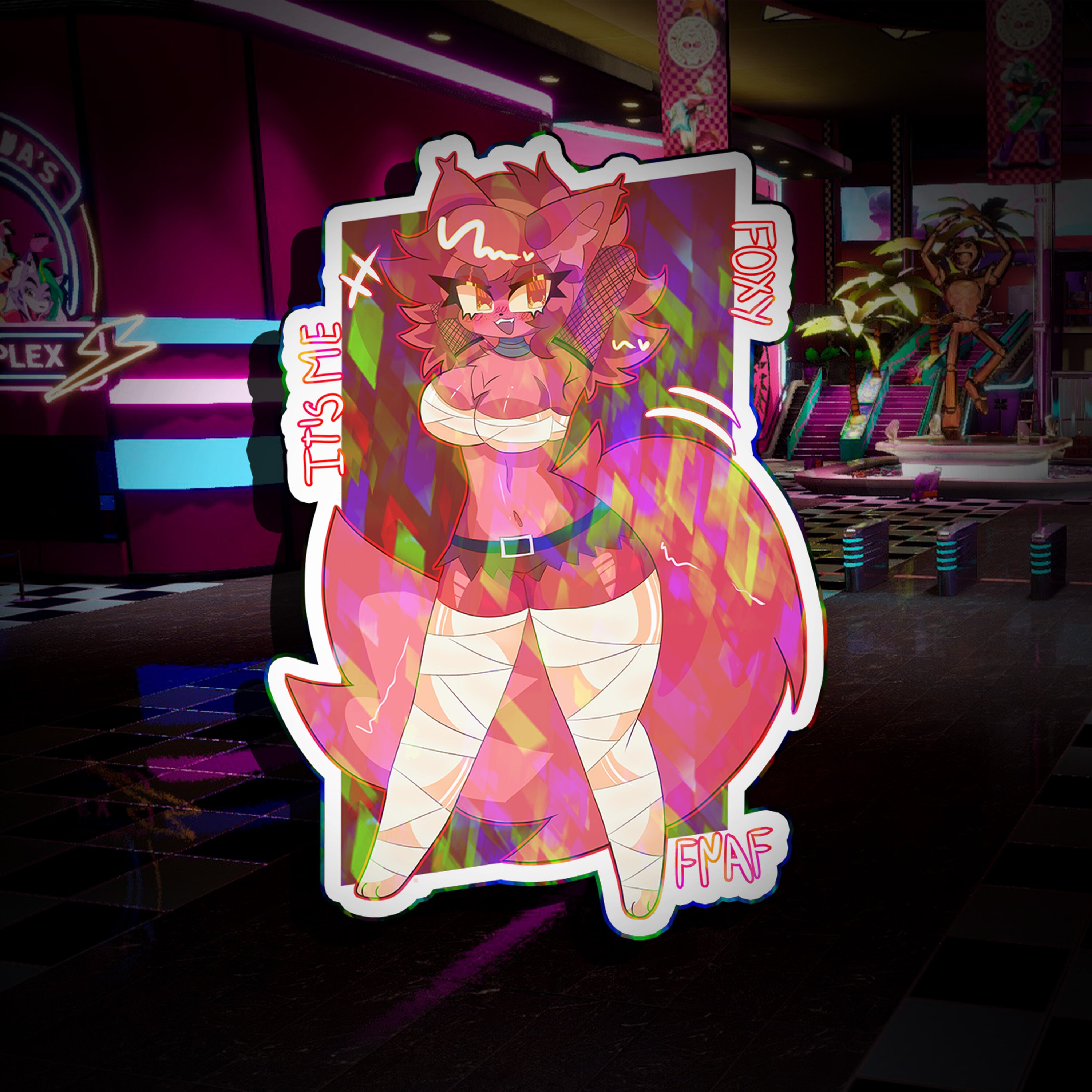 FOXY, FEXA, Stickers FNAF Nsfw, Stickers Decal Fexa Fnaf, Holographic Stickers - Etsy