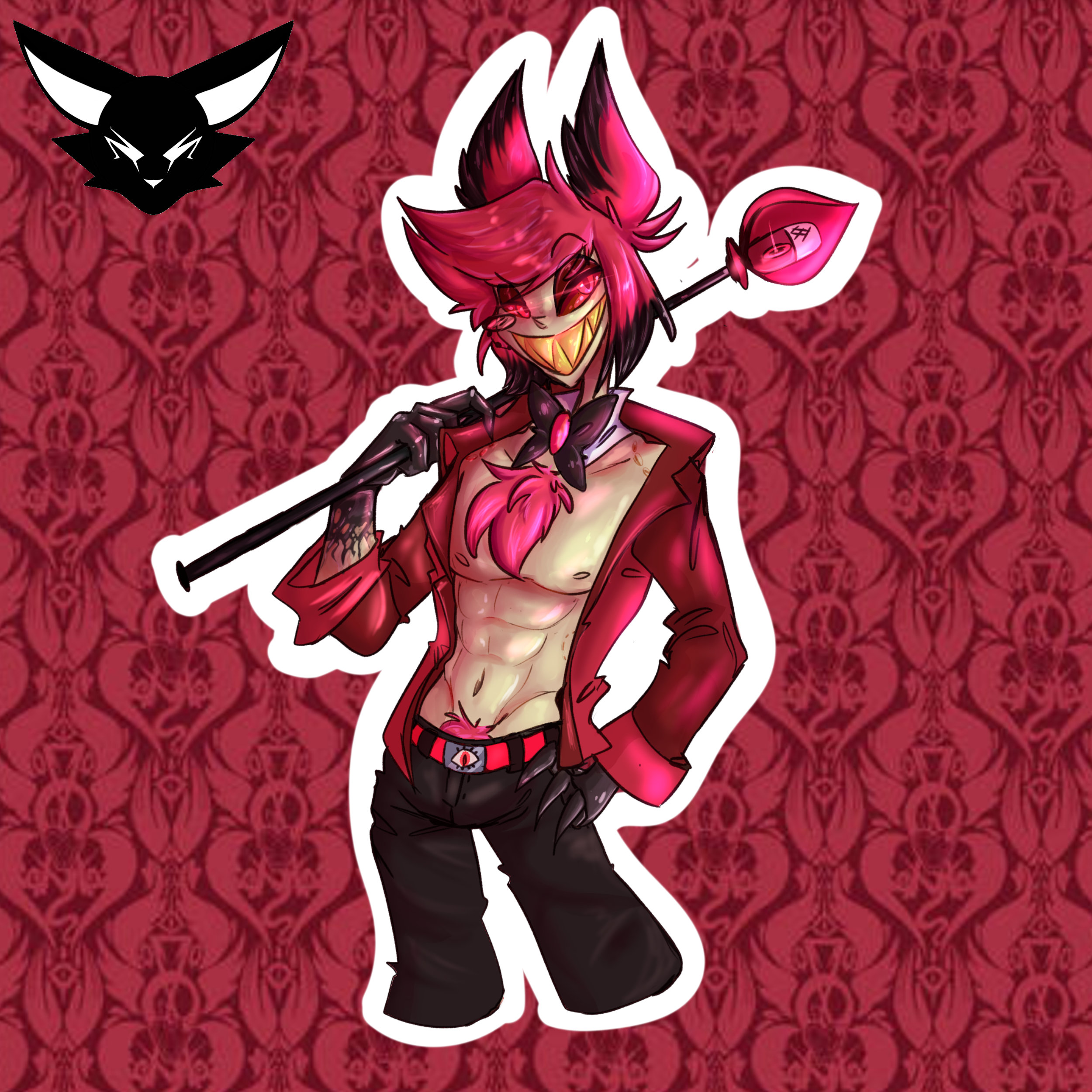 Sexy Alastor Sticker Hazbin Hotel Alastor Stickers Holographic Decal 8877