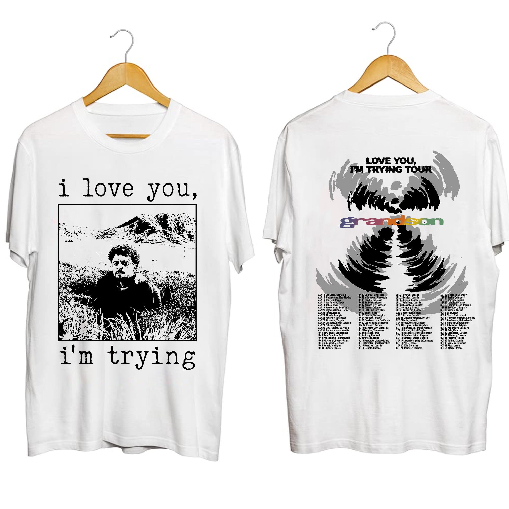 Grandson Love You, I'm Trying Tour 2023 Shirt, Grandson Rapper 2023 ...