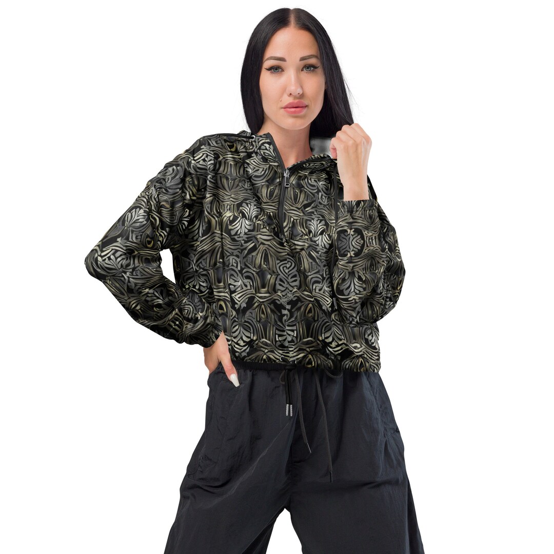 Women’s Cropped Windbreaker "shaded Slate" - Etsy