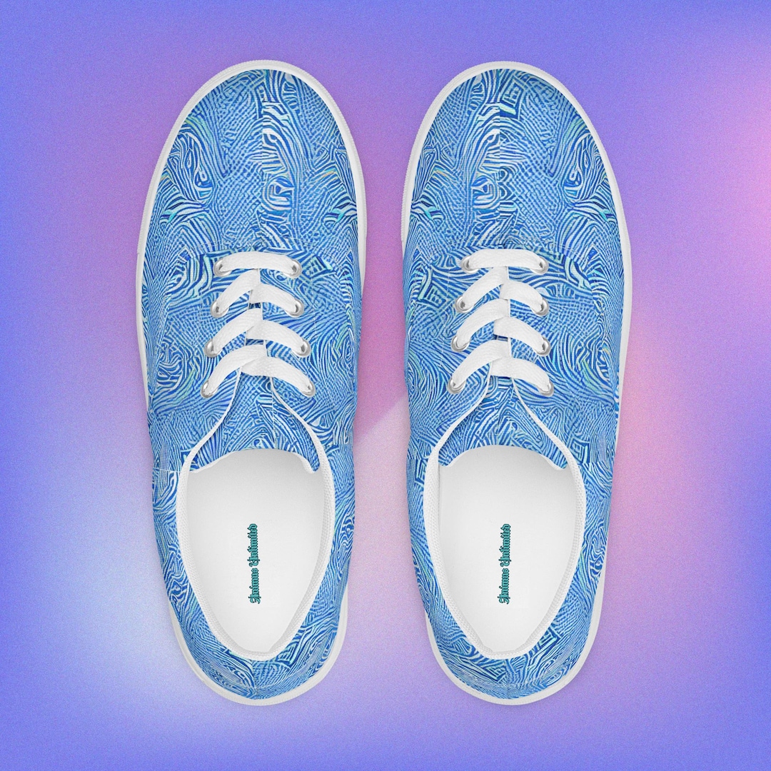 Men’s Lace-up Canvas Shoes "streamline Blue" - Etsy