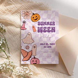 Summerween Party Invitation, Fun Summer Halloween Celebration, Spooky ...