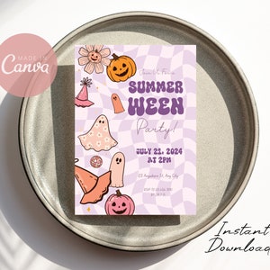 Summerween Party Invitation, Fun Summer Halloween Celebration, Spooky ...