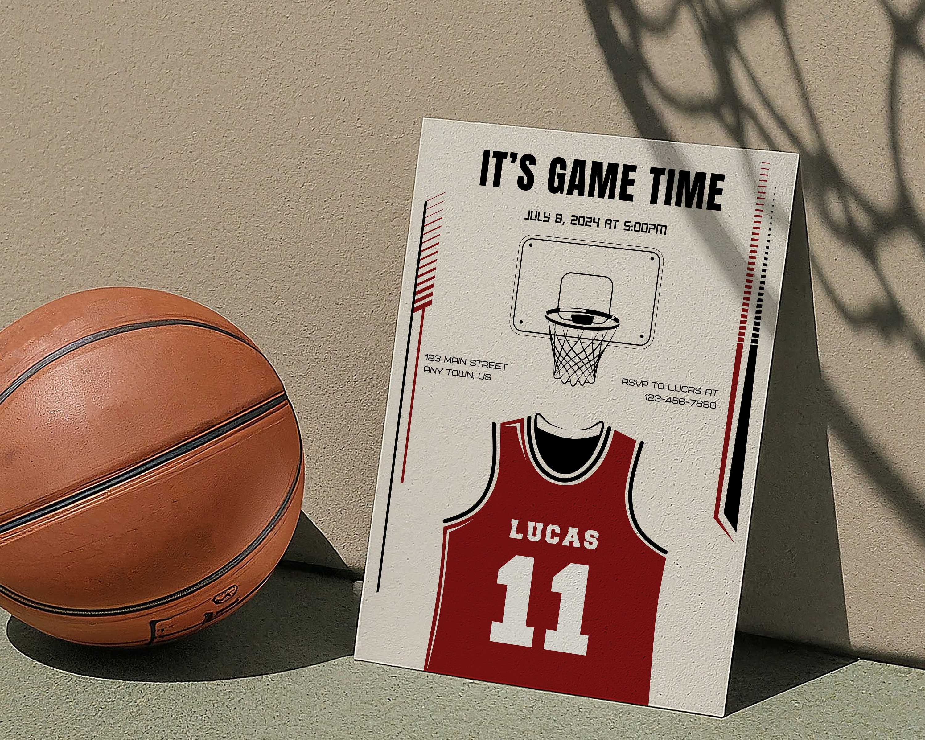 Basketball Birthday Invitation Template, Editable Sports Theme Party ...