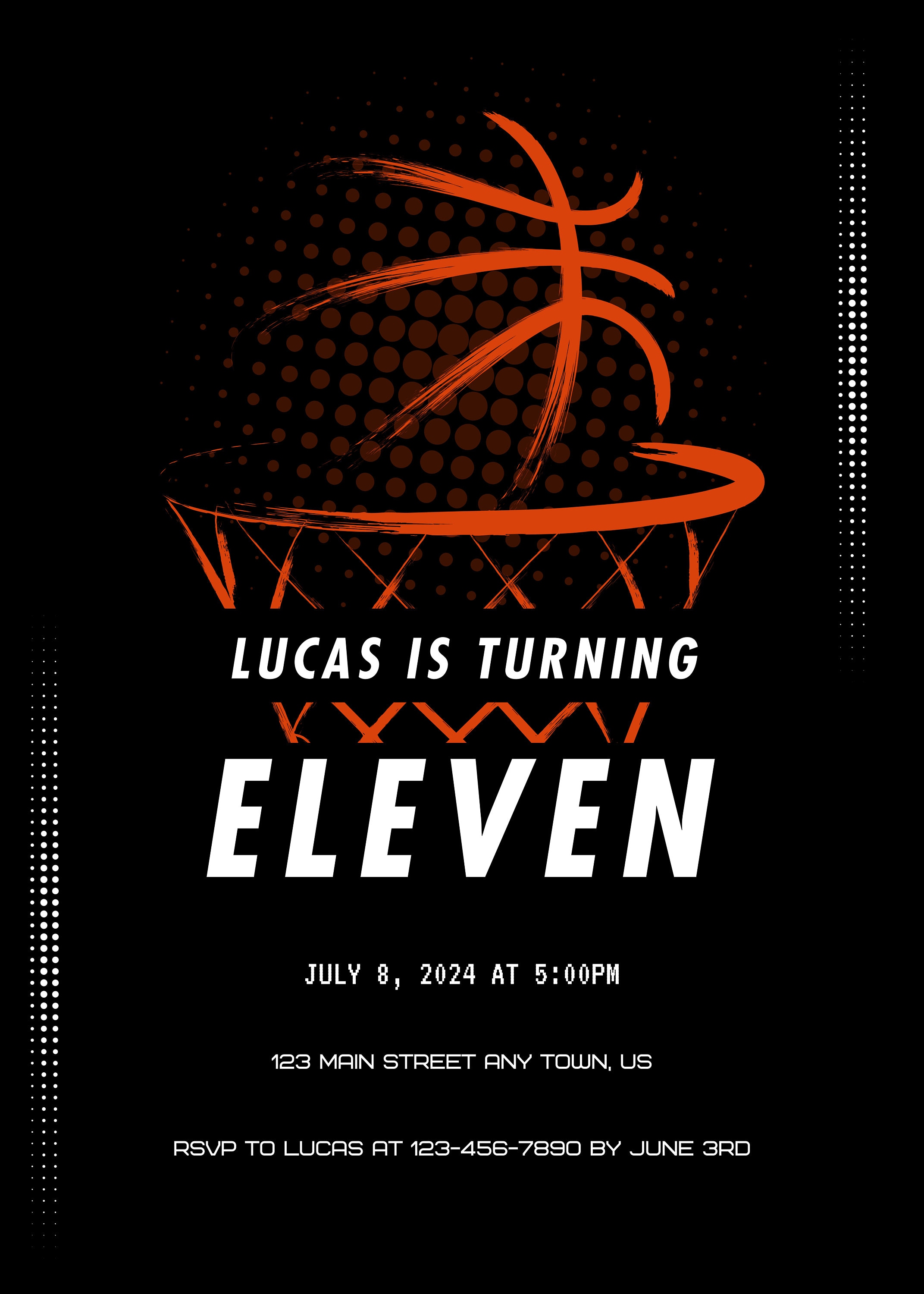Basketball Birthday Invitation Template, Editable Sports Theme Party ...