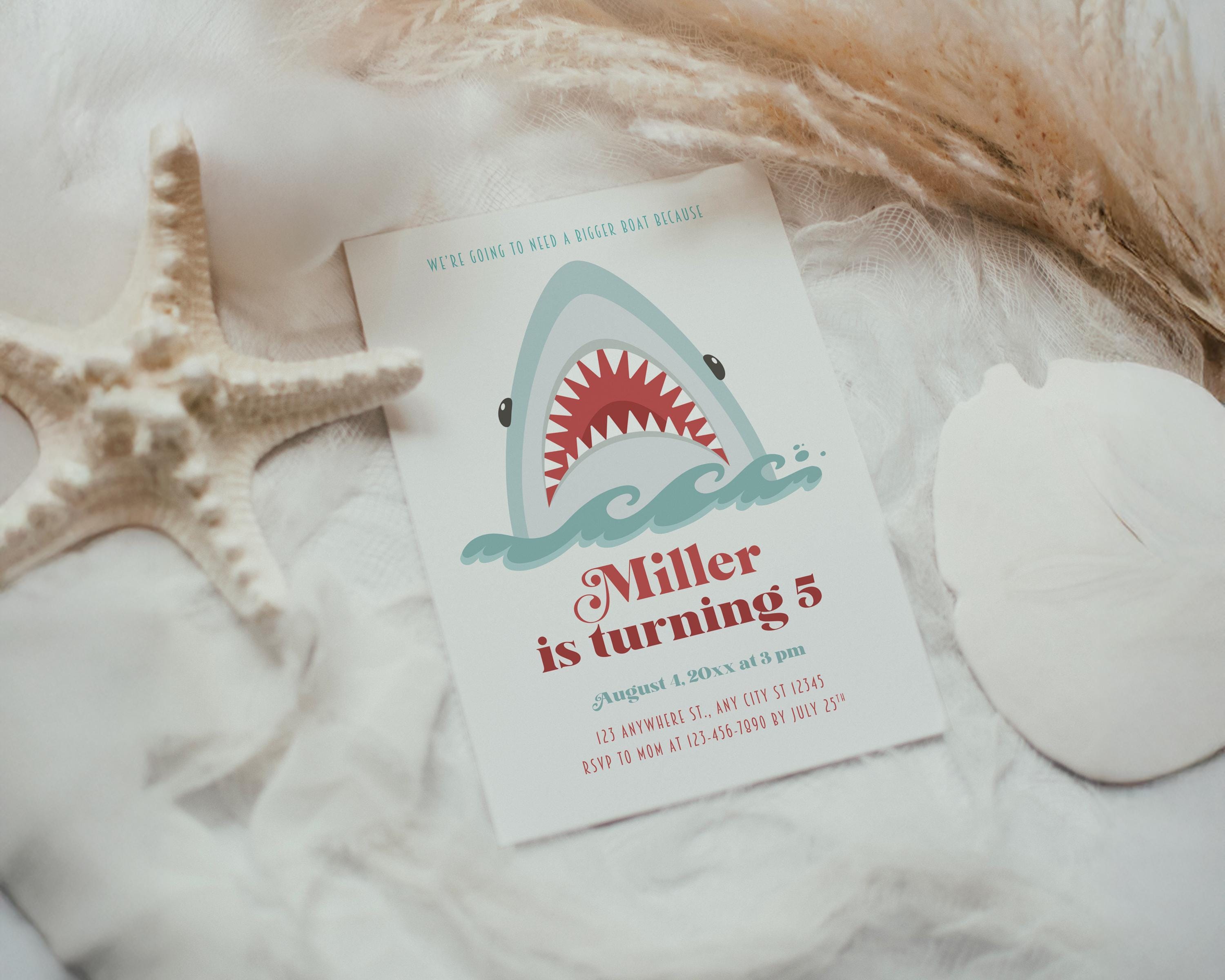 Shark Birthday Invitation, Jawsome Pool Party, Sharktastic Invite ...