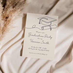 Class of 2025 Graduation Invitation, Minimalist College Commencement ...