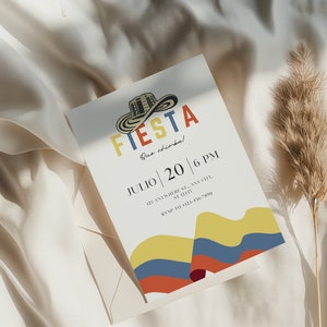 Colombian Fiesta Party Invitation, Independence Day or Soccer Finals ...