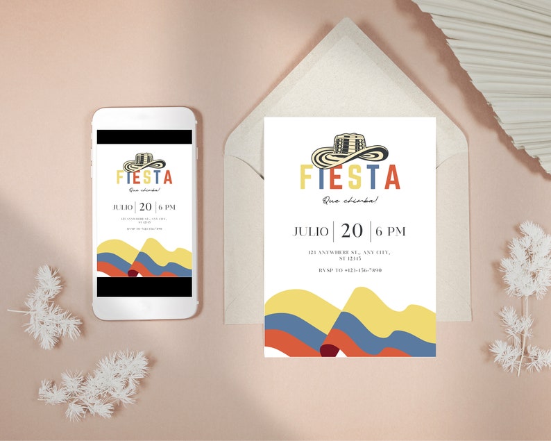 Colombian Fiesta Party Invitation, Independence Day or Soccer Finals ...