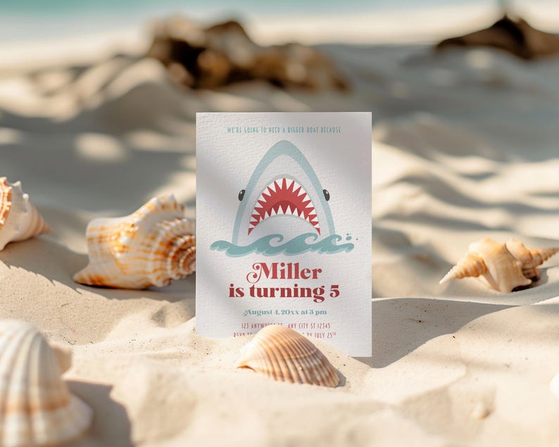 Shark Birthday Invitation, Jawsome Pool Party, Sharktastic Invite ...
